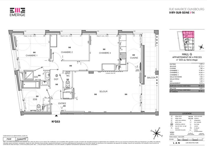 Appartement 4 pièces à Ivry-sur-Seine, Ivry Port, à louer