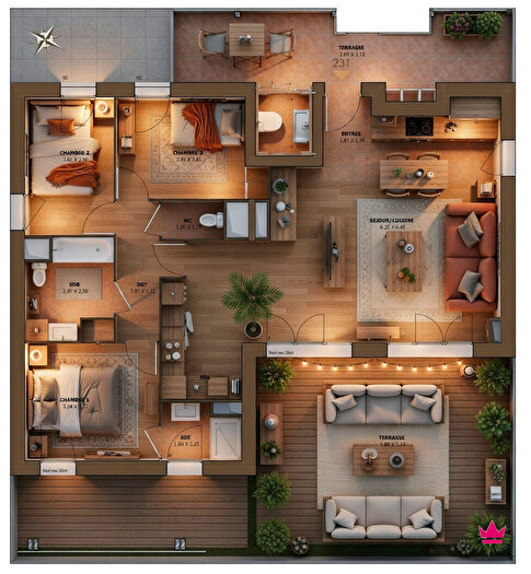 Appartement à vendre - Seynod, Périphérie - 4 pièces - 3 chambres