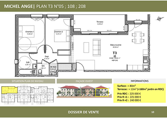 Albi, Lapanouse, Saint-Martin : Appartement 3 pièces à vendre