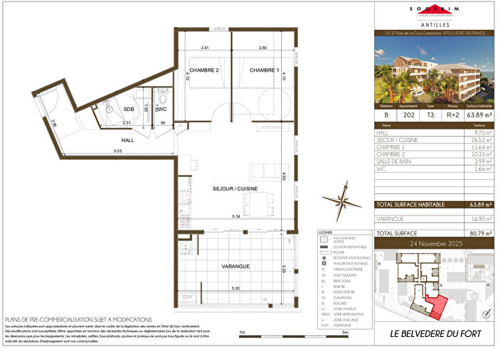 Fort-de-France - Appartement 3 pièces à vendre