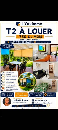 Sainte-Anne : Appartement 2 pièces à louer