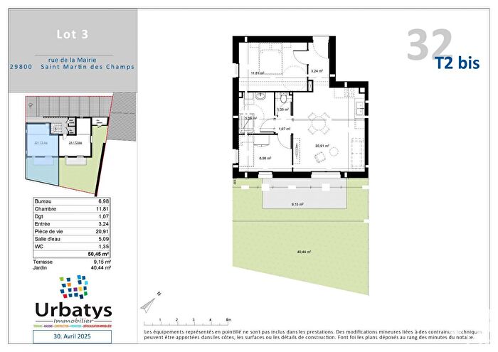 Appartement à vendre - Saint-Martin-des-Champs - 3 pièces