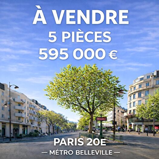 Paris 20ème, Belleville - Appartement 5 pièces à vendre