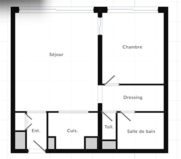 Appartement à louer - Puteaux, La Défense - 2 pièces - 1 chambre