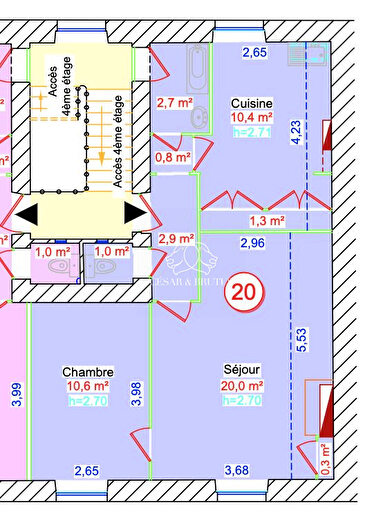 Appartement à vendre - Lyon e , Vaise, Rochecardon - 2 pièces - 1 chambre
