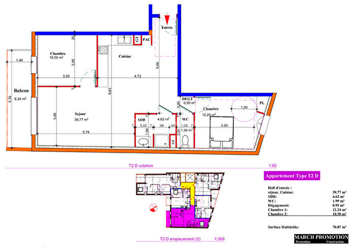 Valence, Faventines - Appartement 3 pièces à vendre
