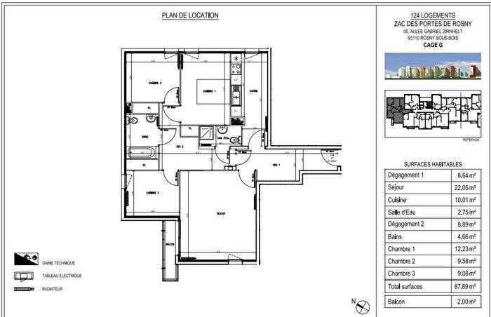 Appartement 4 pièces à louer - Rosny-sous-Bois, Centre Commercial