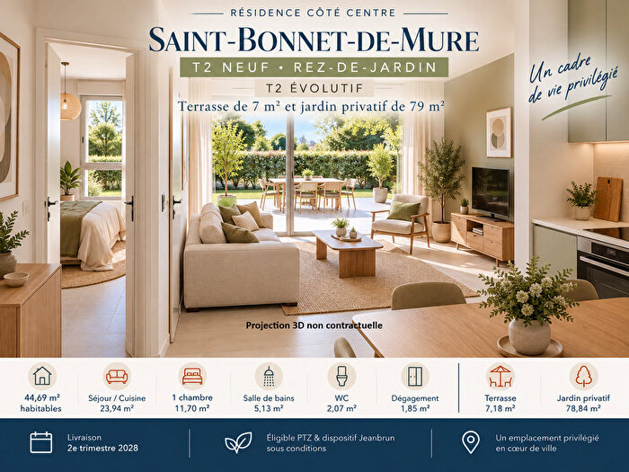 Saint-Bonnet-de-Mure : Appartement 2 pièces à vendre