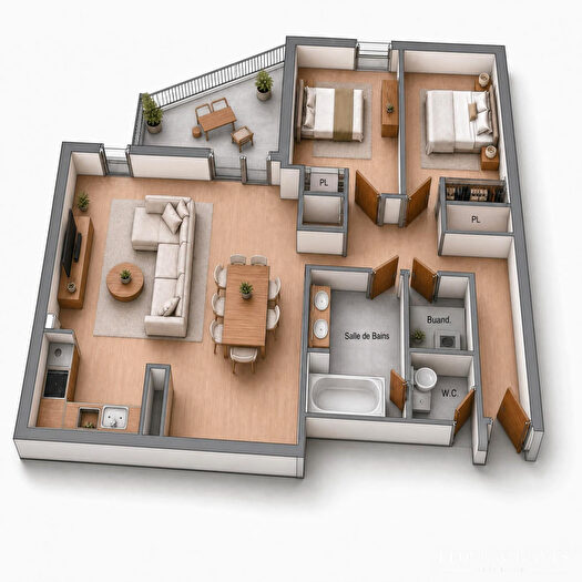 Nantes, Saint-Donatien, Tortière : Appartement 3 pièces à vendre