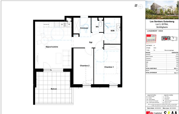 Schiltigheim, Ecrivains, Trois Epis - Appartement 3 pièces à louer