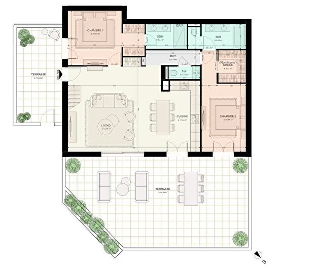Appartement à vendre - Châteauneuf-Grasse - 4 pièces