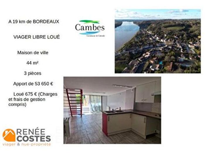 Maison à vendre - Cambes - 3 pièces - 2 chambres