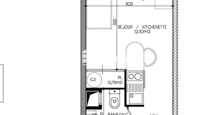 Grenoble, La Capuche, Grands Boulevards - Appartement 1 pièce à vendre