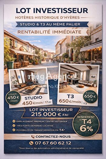 Appartement à vendre - Hyères, Centre-ville - 3 pièces