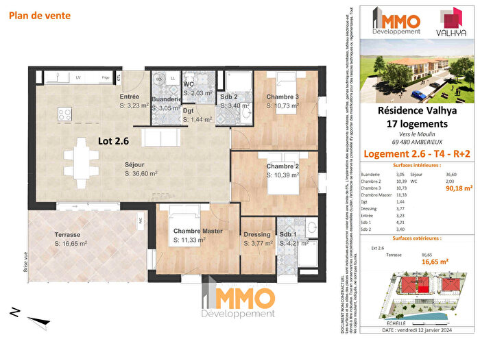 Ambérieux : Appartement 4 pièces à vendre