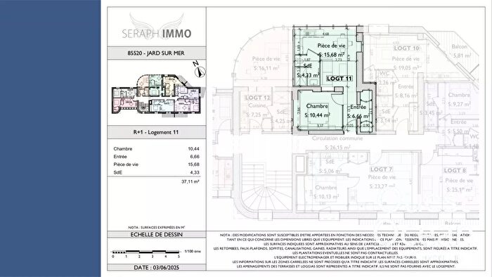 Appartement à vendre - Jard-sur-Mer - 1 pièce - 1 chambre