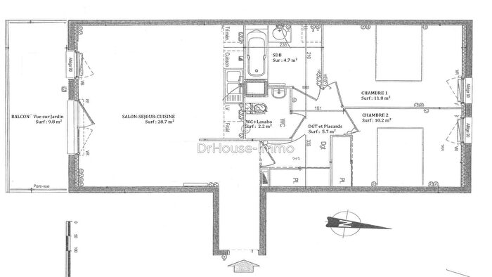 Saint-Herblain, Bourg : Appartement 3 pièces à vendre