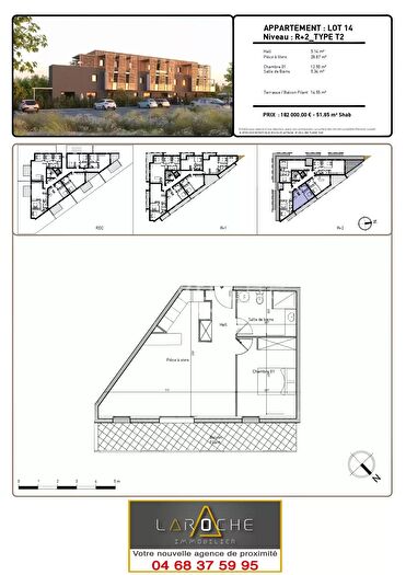 Appartement à vendre - Perpignan, Porte dEspagne - 2 pièces - 1 chambre