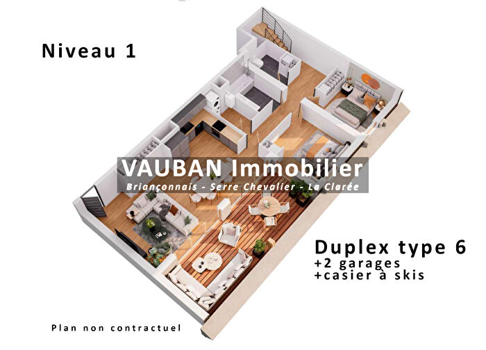 Appartement à vendre - Briançon, Sainte-Catherine - 6 pièces - 5 chambres