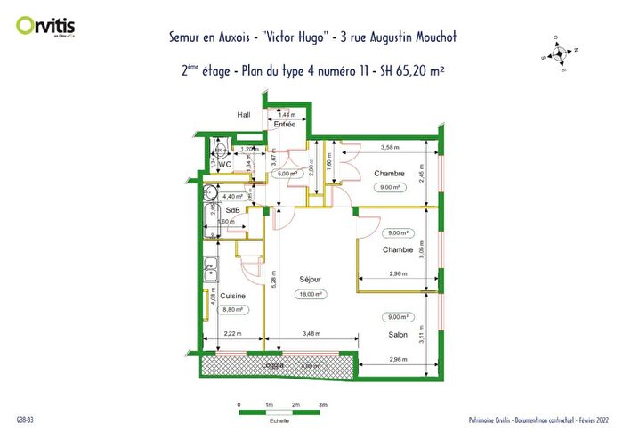 Appartement 4 pièces à Semur-en-Auxois, à louer