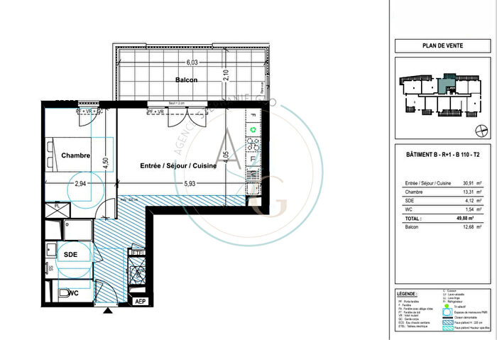 Appartement à vendre - Cogolin, Rialet, Colombier - 2 pièces - 1 chambre