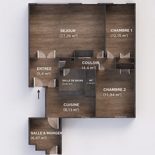 Appartement à vendre - Paris e , Mouton, Duvernet - 4 pièces - 2 chambres